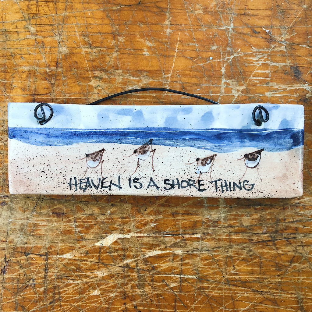 Small ceramic sandpiper plaque — HandCraft House